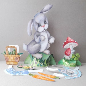 Easter Bunny Printable. Rabbit Paper Doll. Dress up Activity. Easter ...