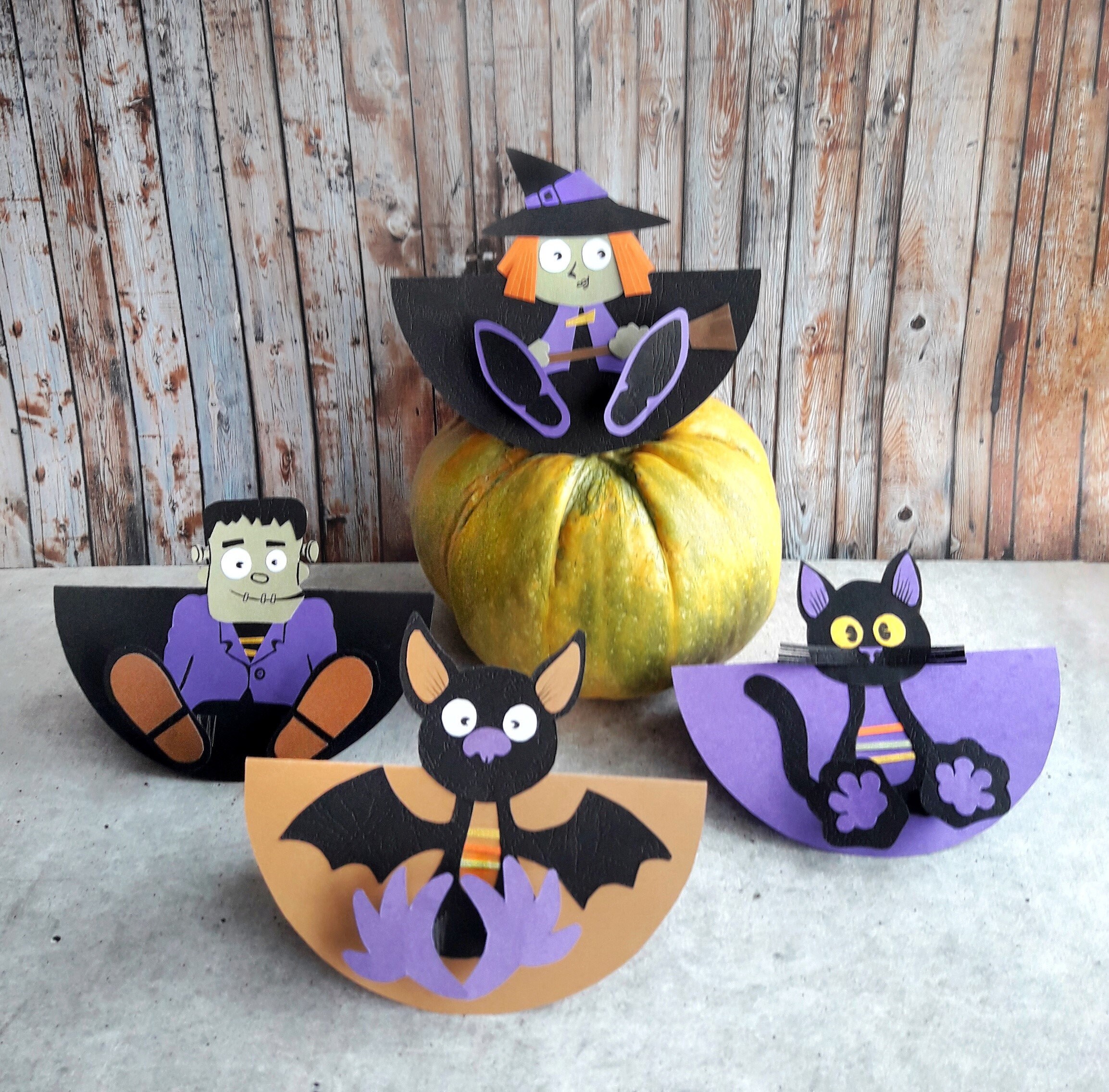Halloween Printable Craft, Make Your Own, Cute Bat, Paper Frankenstein ...