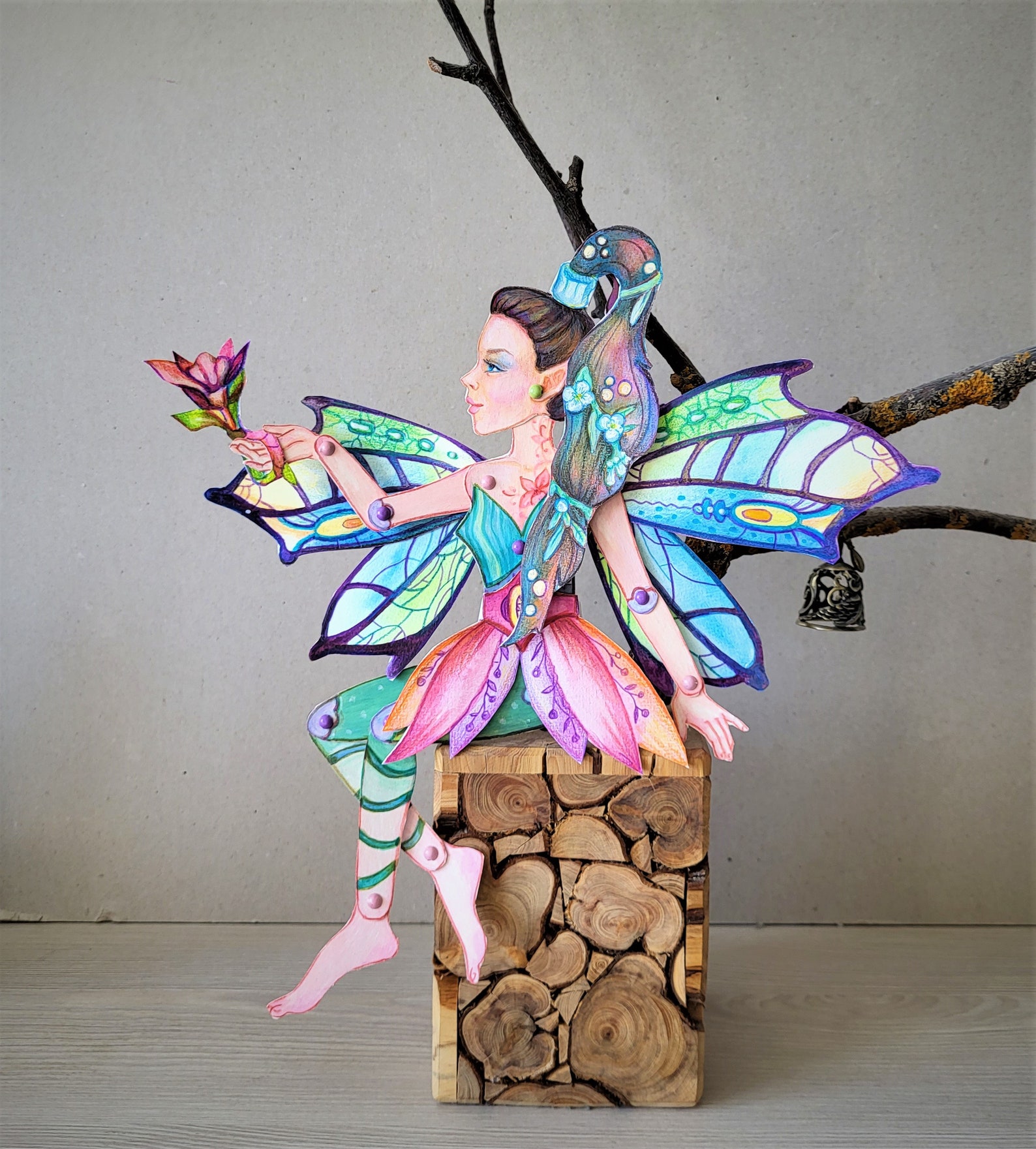 Printable Fairy Paper Doll. DIY Articulated Paper Doll With Doll Stand ...