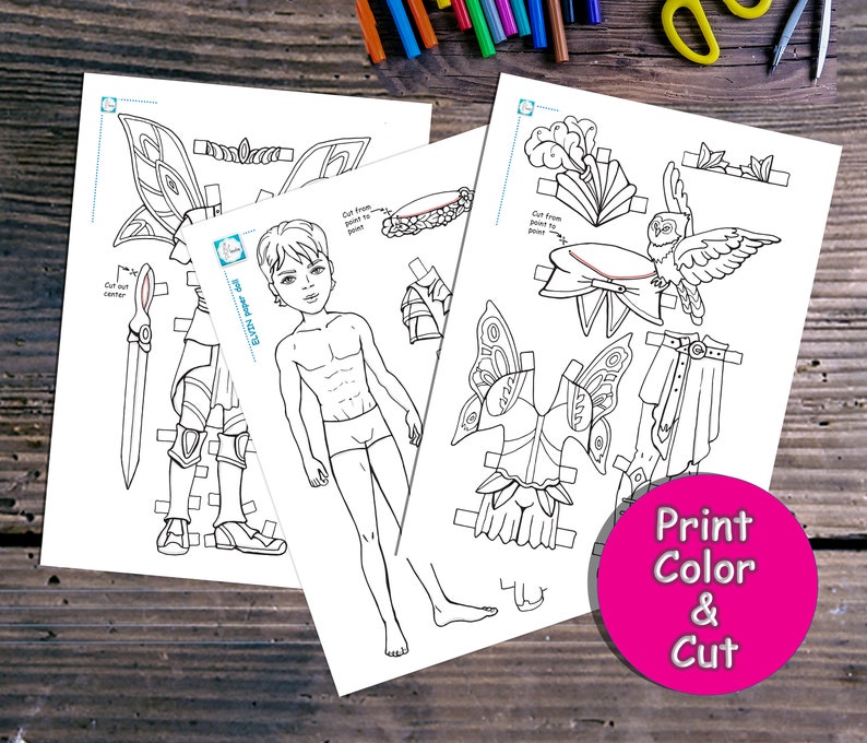 Elf Paper Doll: Boy Fairy Coloring Page (digital Download) - Etsy