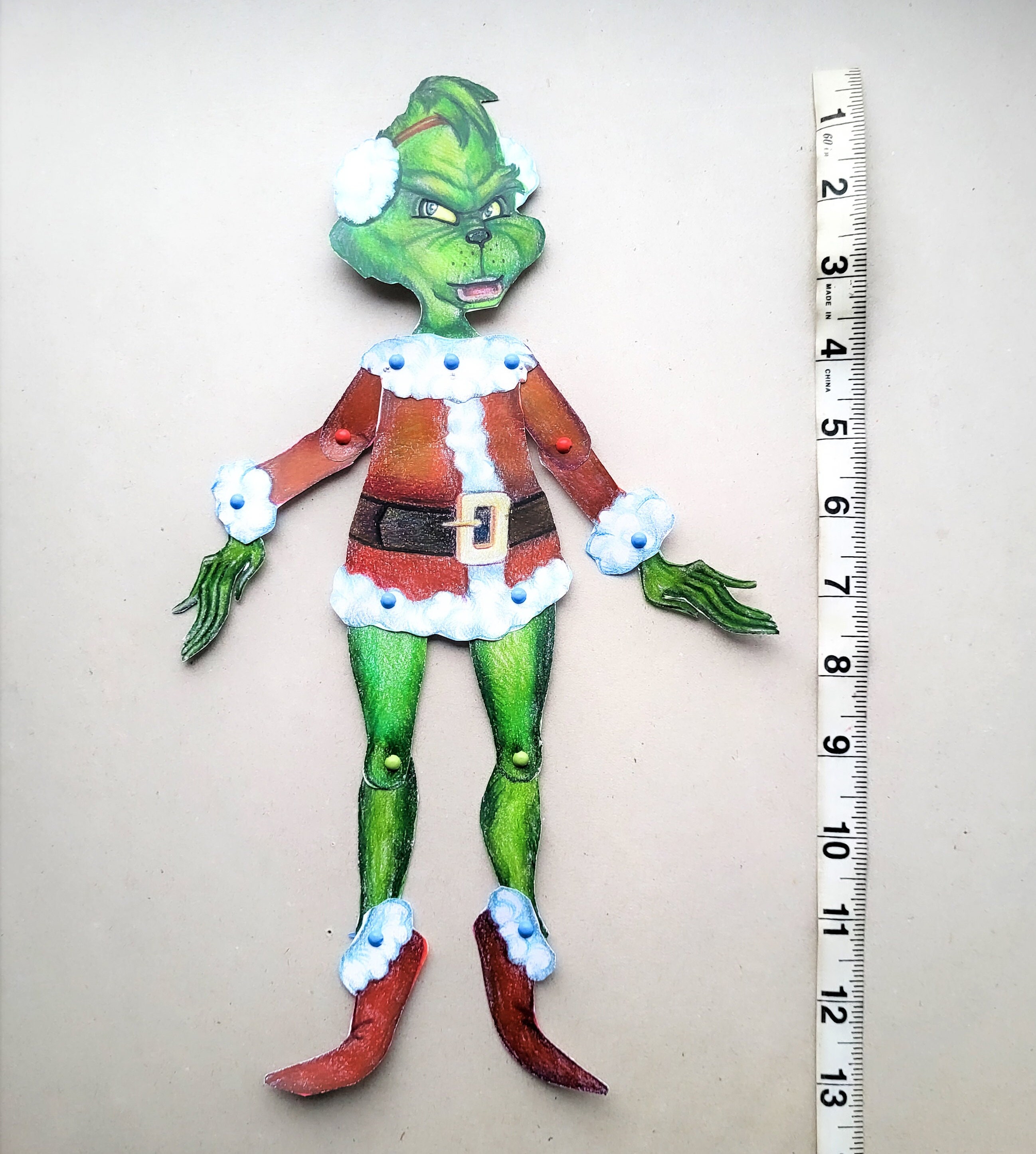 Grinch Articulated Paper Doll Printable. the Grinch Decor PDF. Late ...