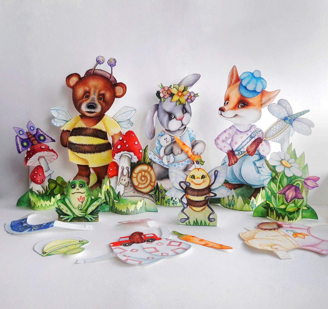 Woodland Nursery Paper Doll Collection. Digital Paper Dolls. Baby ...