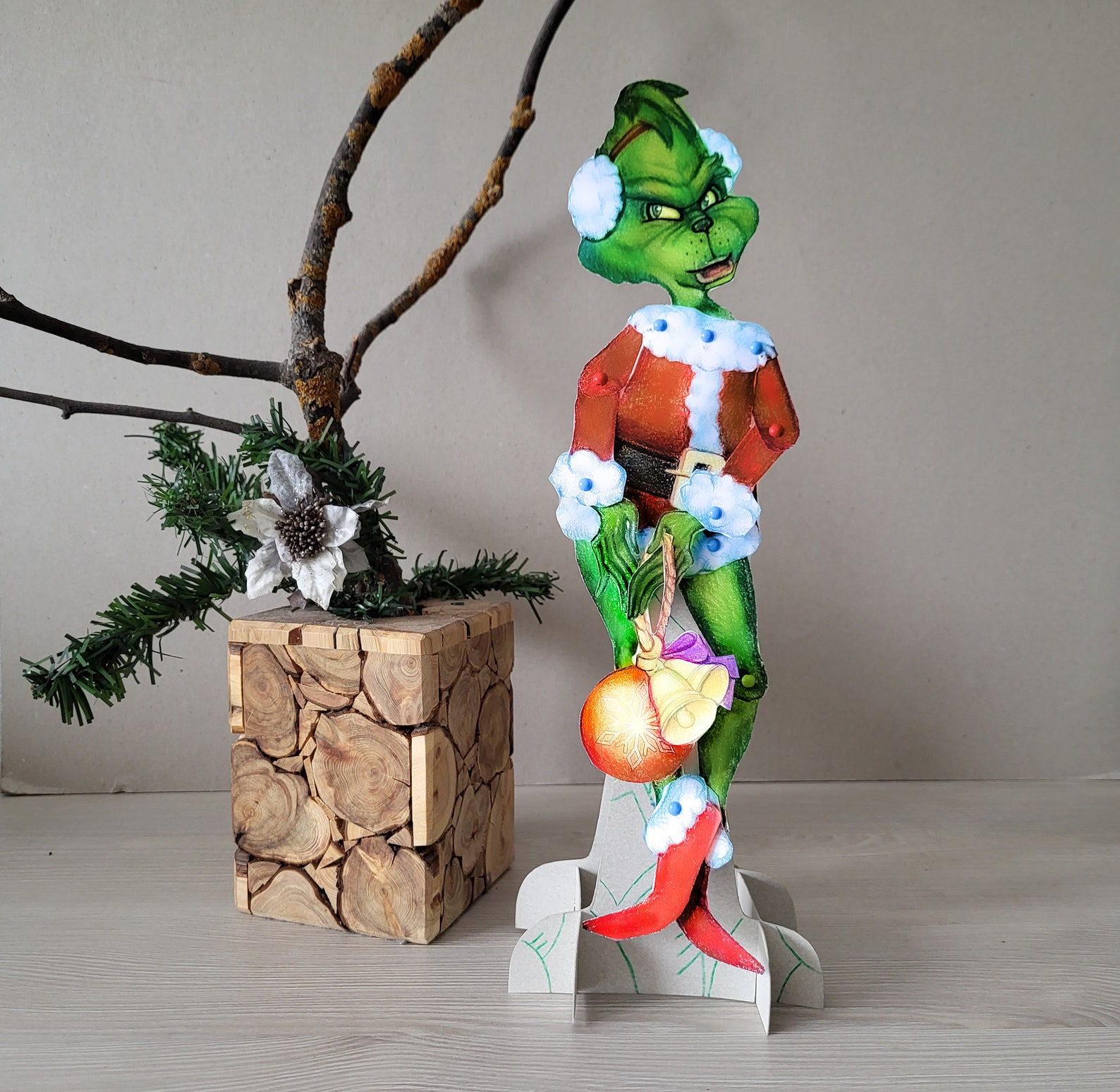 Grinch Articulated Paper Doll Printable. the Grinch Decor PDF. Late ...