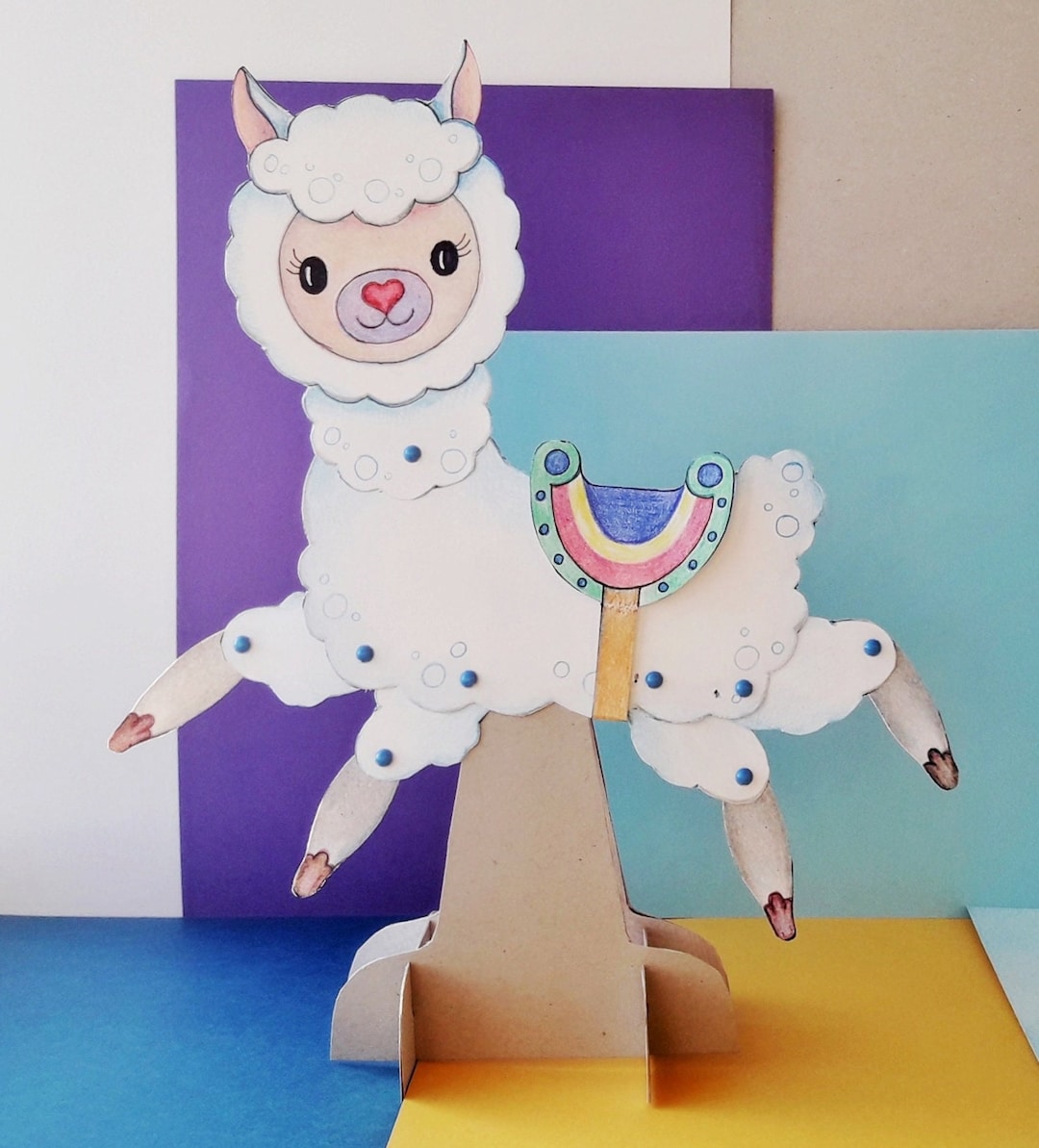 Cute Llama Printable. Articulated Paper Doll With Doll Stand. Llama ...