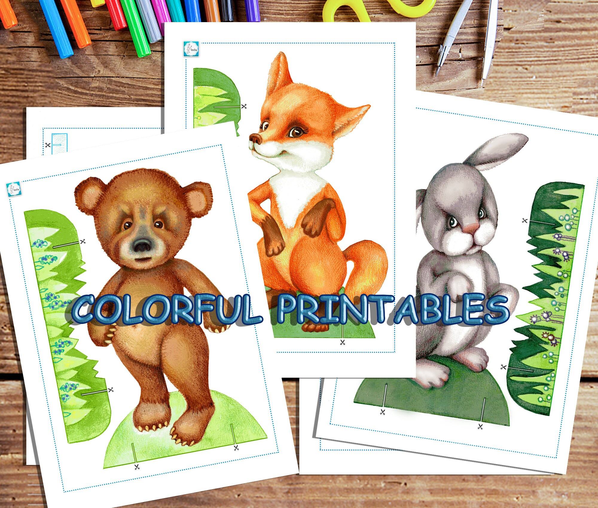 Woodland Animal Nursery Paper Doll Collection. Digital Dress up Doll ...