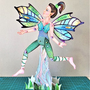 Fairy Paper Doll Printable Activity, DIY Moving Paper Toy, Flower Fairy ...