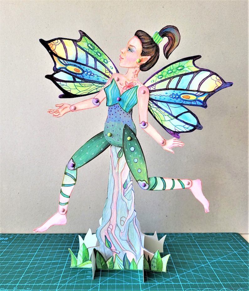 Printable Flower Fairy Paper Doll: DIY Articulated Toy (PDF) - Etsy