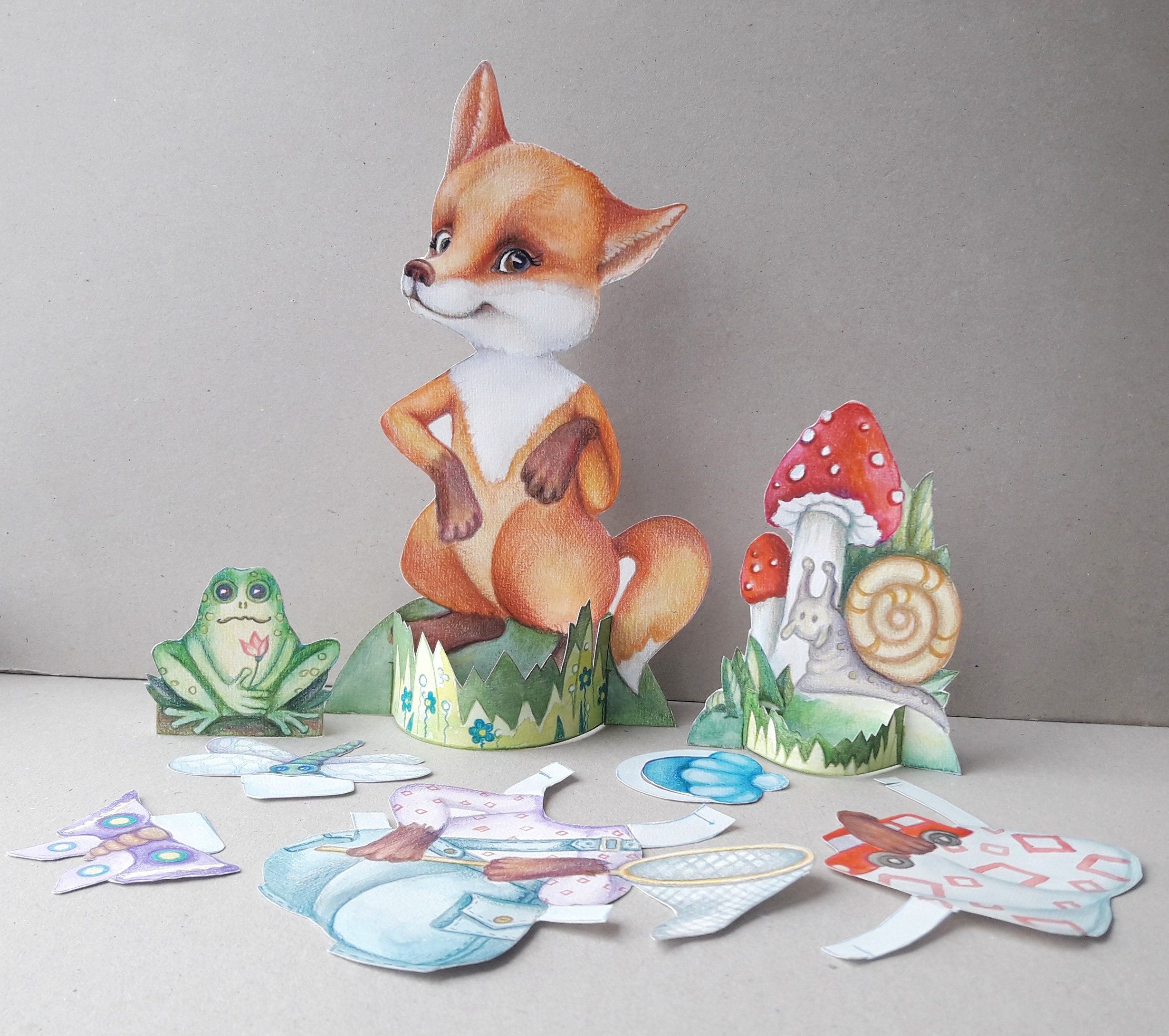 Dress up Baby Fox Paper Doll Printable. Fox Doll Digital. Paper Doll ...