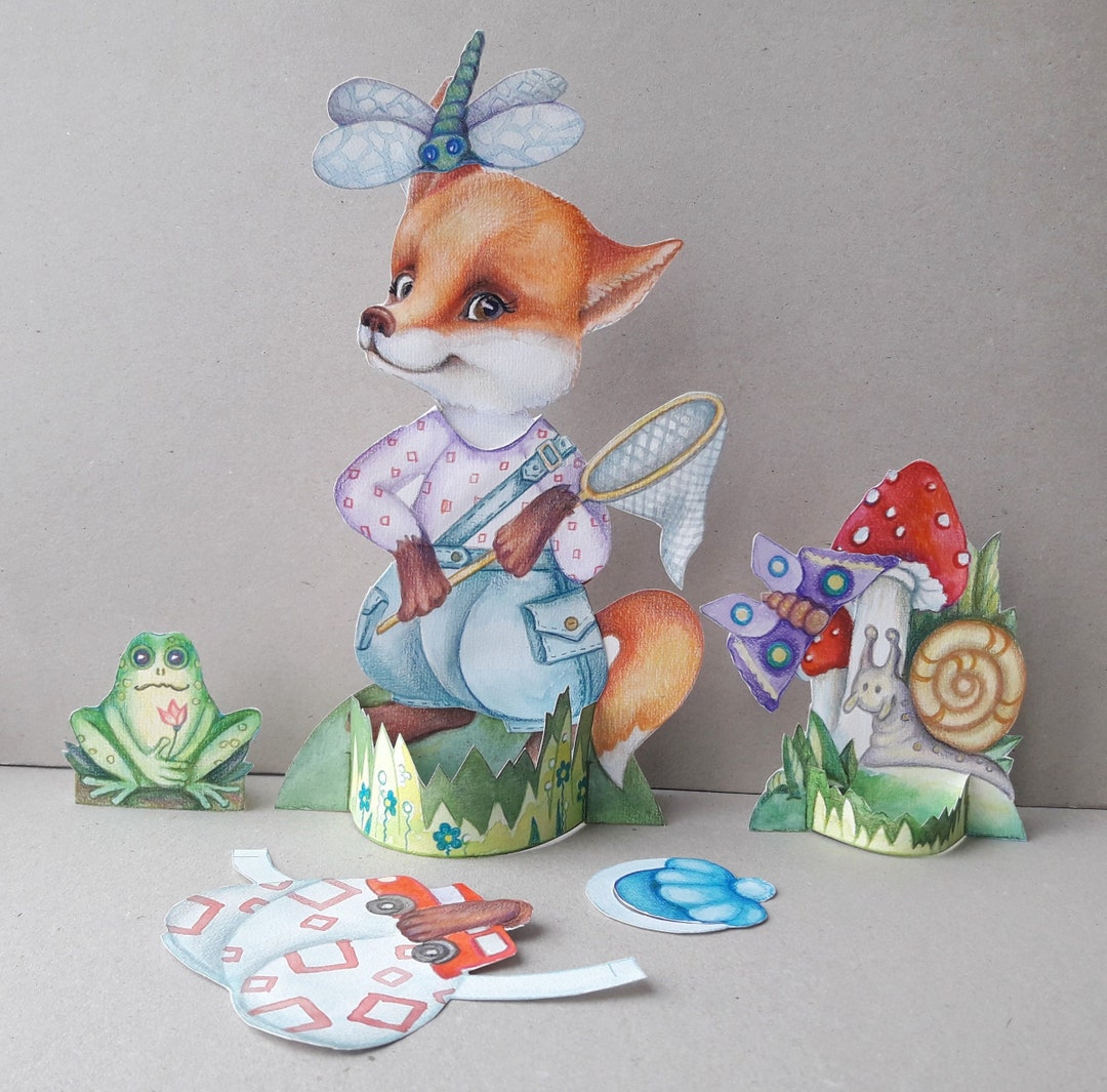 Baby Fox Paper Doll Printable: DIY Dress-up Activity (PDF) - Etsy UK