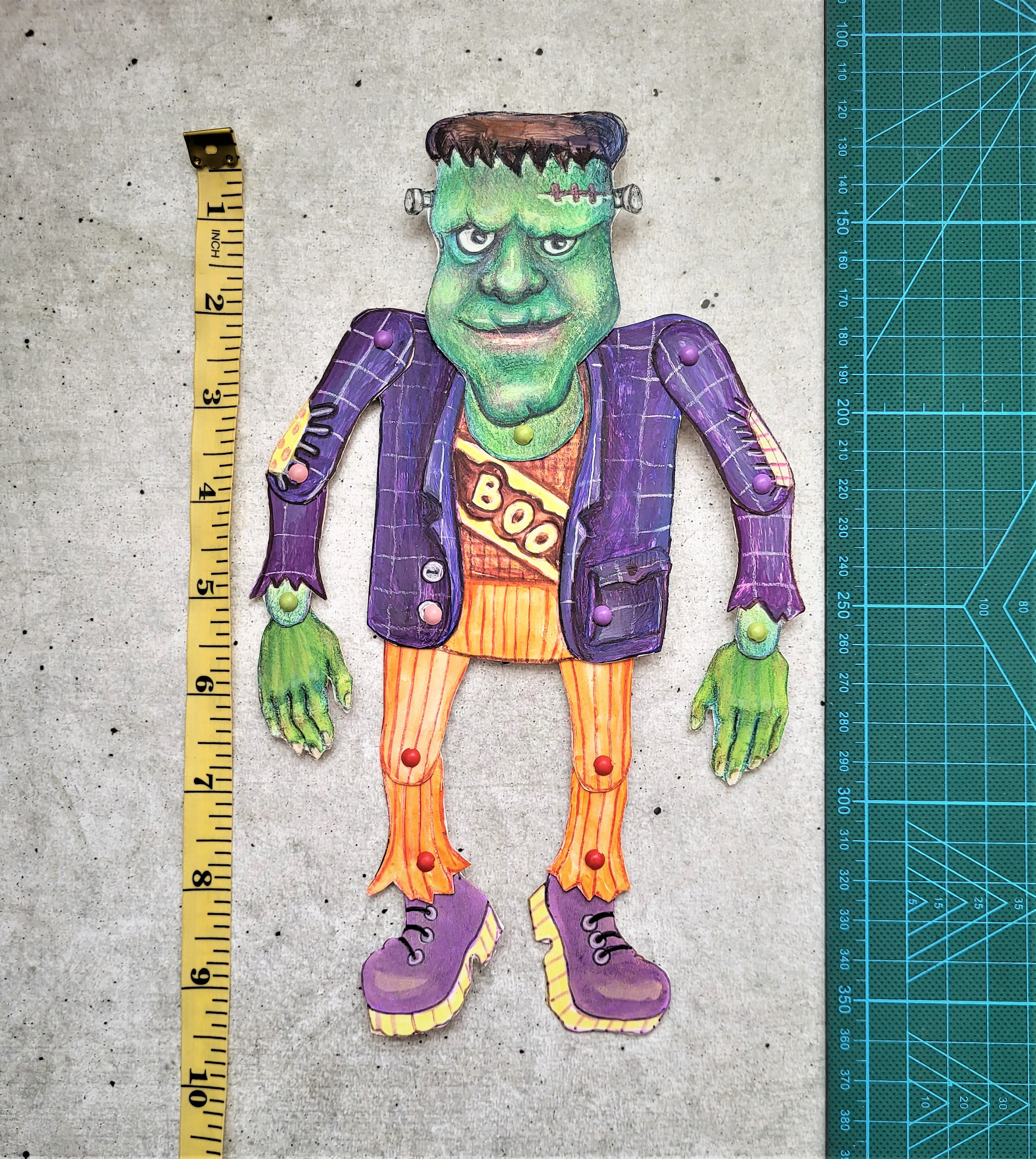 Frankenstein Articulated Paper Doll: DIY Halloween Puppet With Stand ...