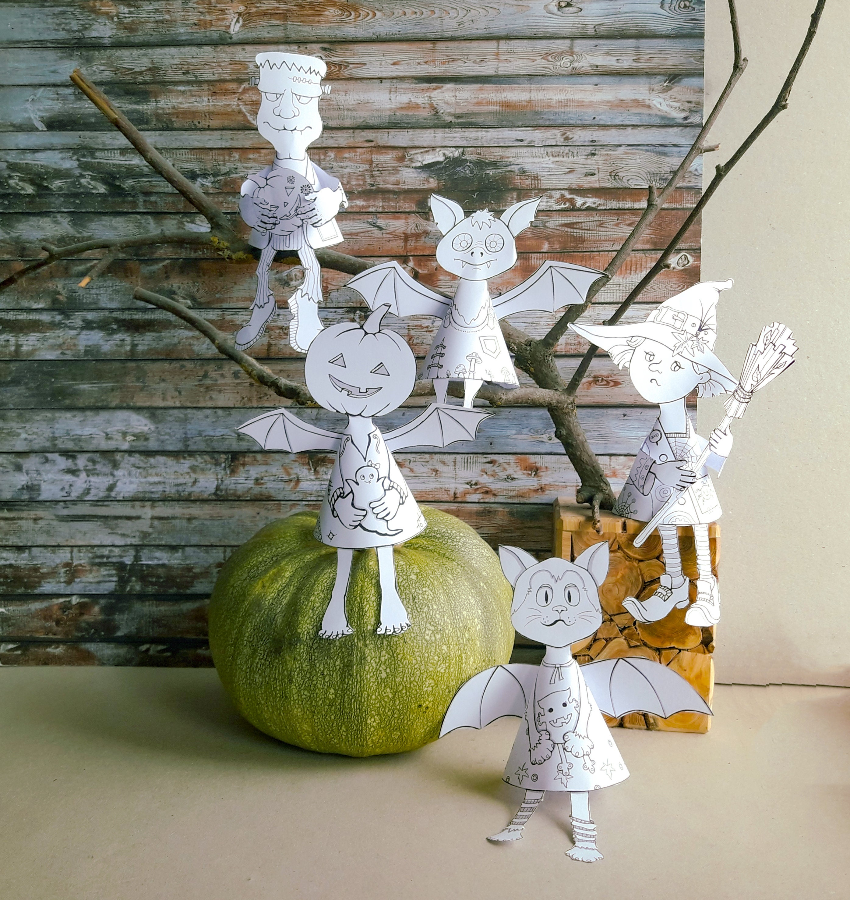 Halloween Paper Dolls Coloring Pages. Halloween Activities Printable ...