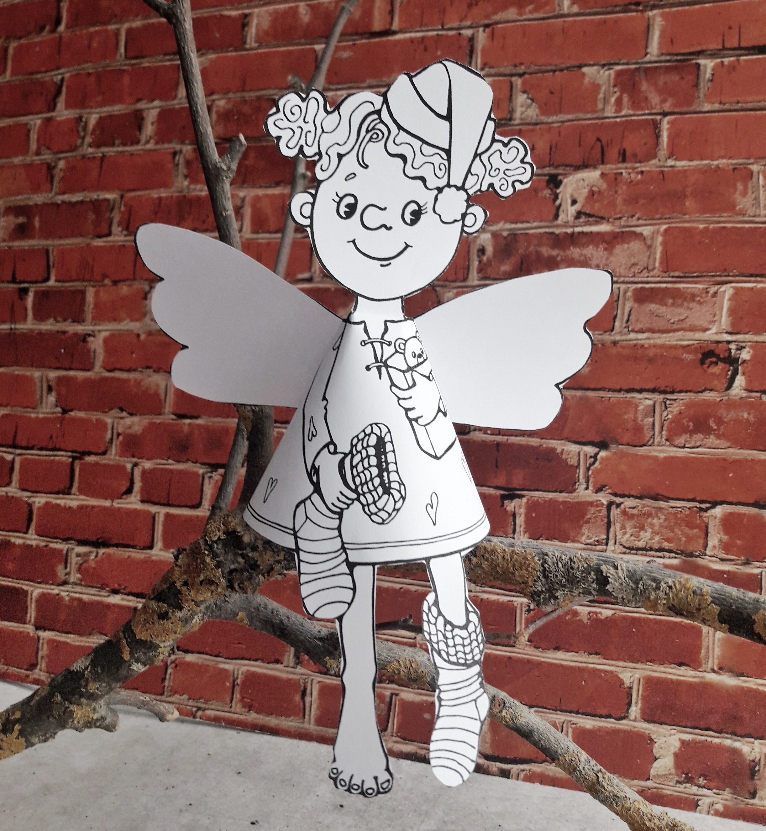 Cute Angel Figurines for Coloring. Angel Paper Doll Set. Paper Angel ...