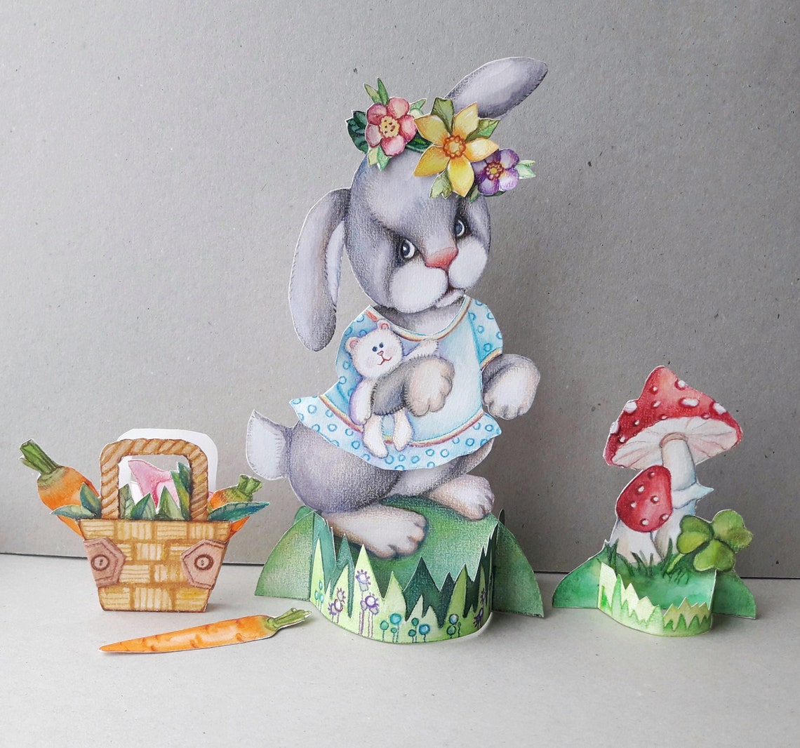 Easter Bunny Printable. Rabbit Paper Doll. Dress up Activity. - Etsy