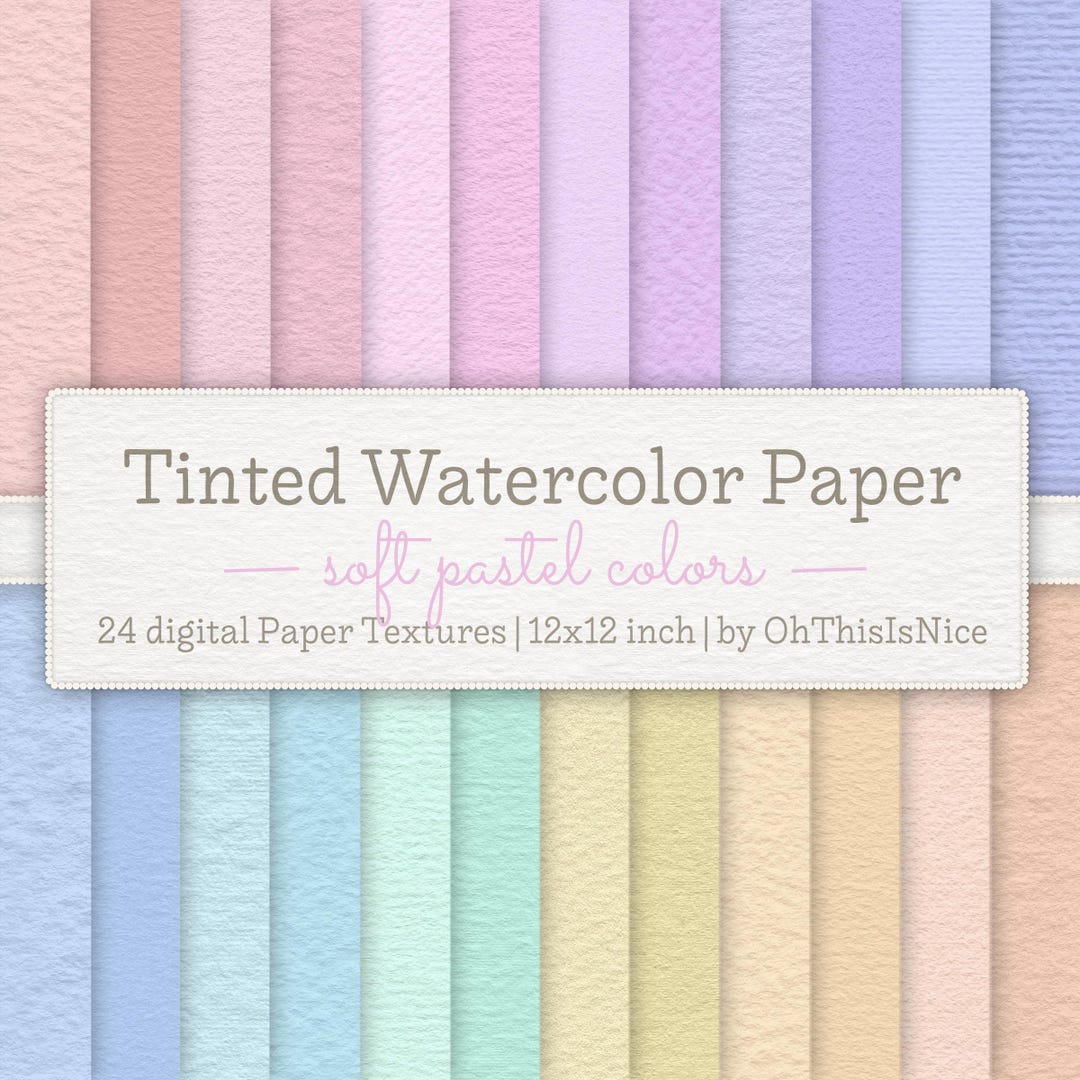 Tinted Watercolor Paper Textures | Pastel Color Palette | 24 Digital ...