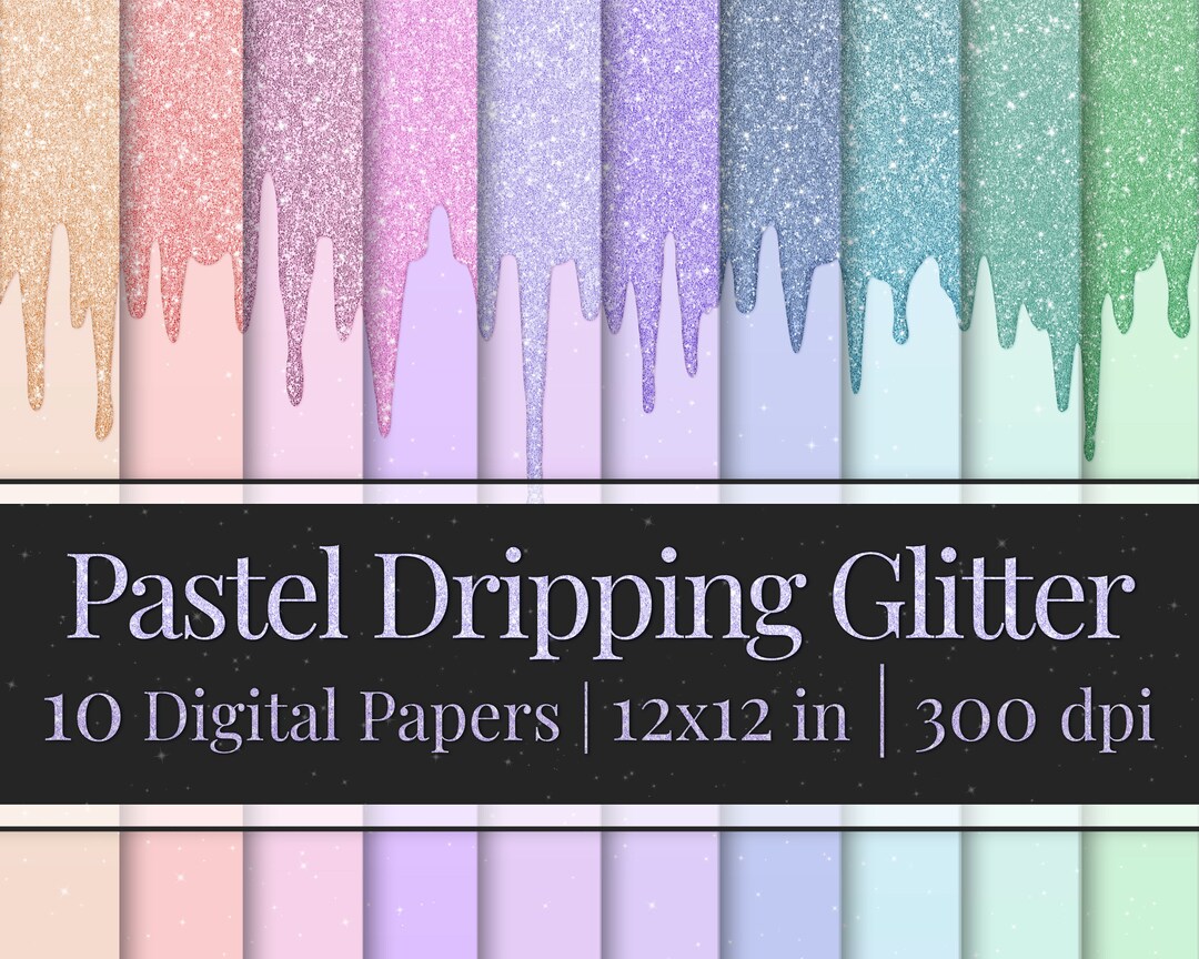 Pastel Dripping Glitter Textures | Digital Papers | Ombre, Gradient ...