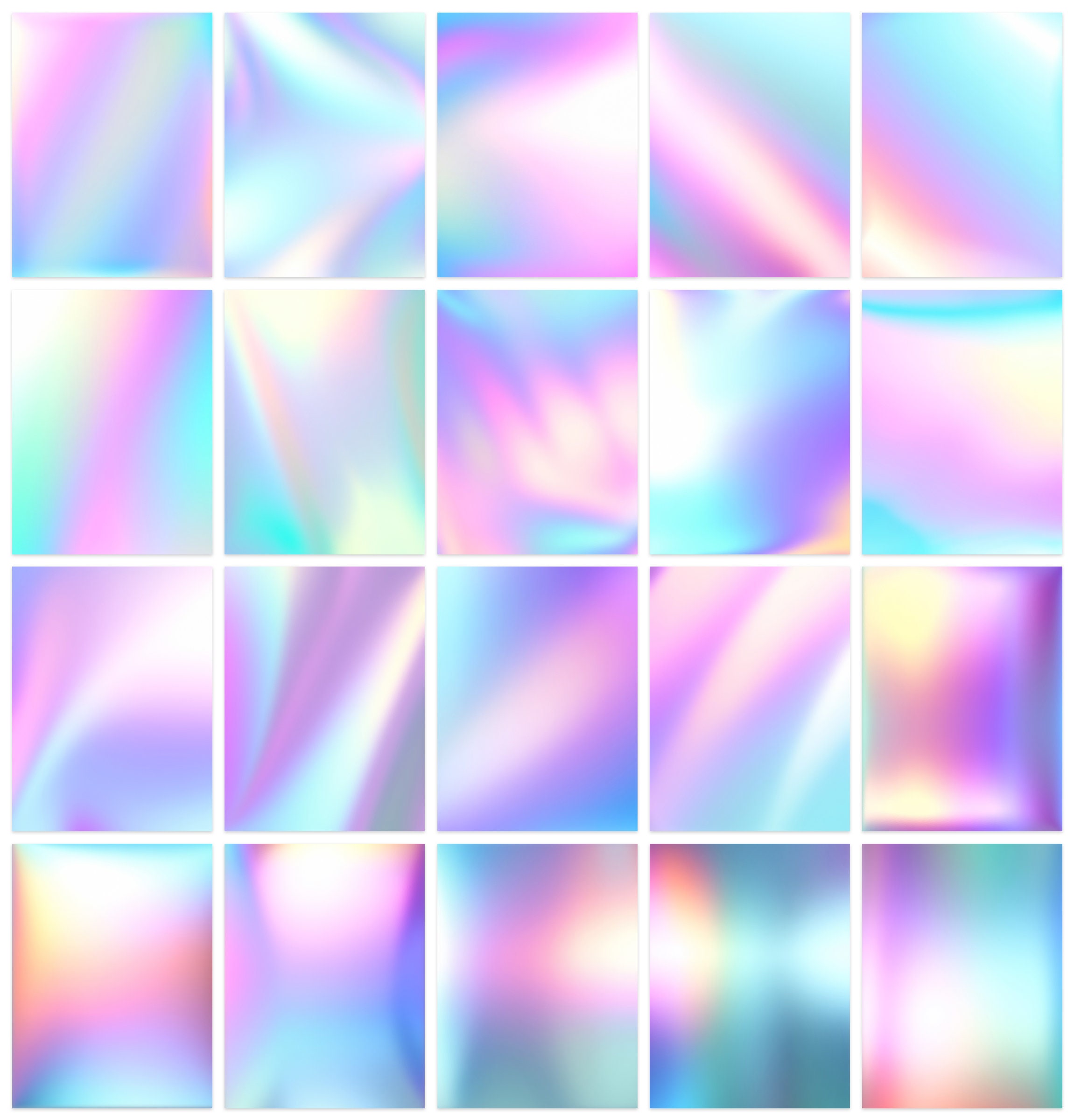 80 Soft Holographic Gradients | Digital Papers | Background Textures ...