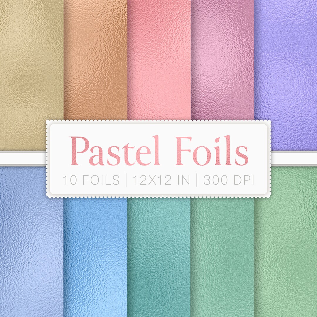 10 Pastel Colored Metallic Foils | Digital Papers | Textures ...