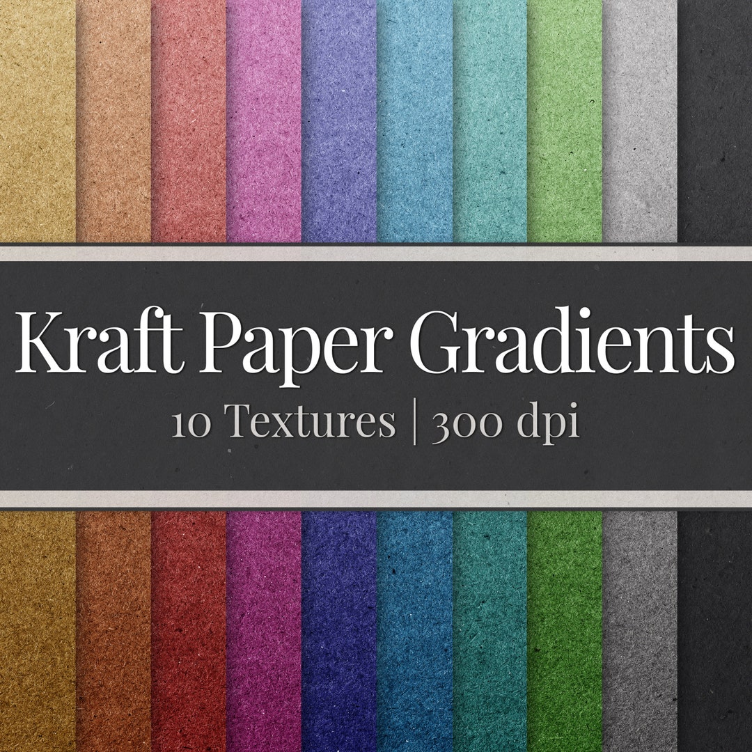10 Color Gradient Kraft Paper Textures | High Resolution, 12x12 Inch ...