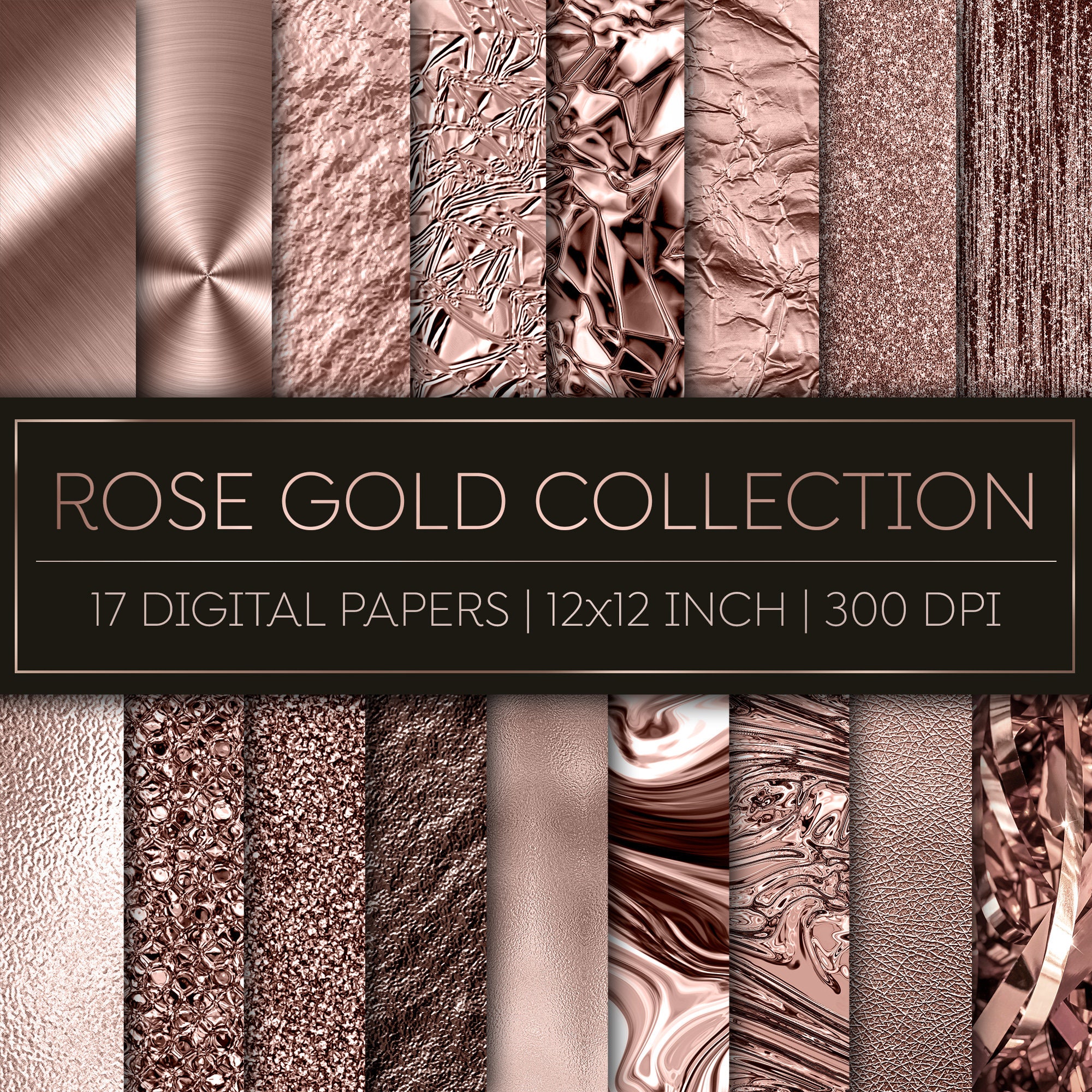 ROSE GOLD COLLECTION 17 Metallic Textures Foils Digital - Etsy UK