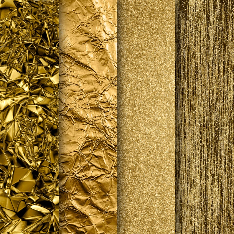 GOLD COLLECTION - 17 Metallic Textures, Foils, Digital Papers and More ...