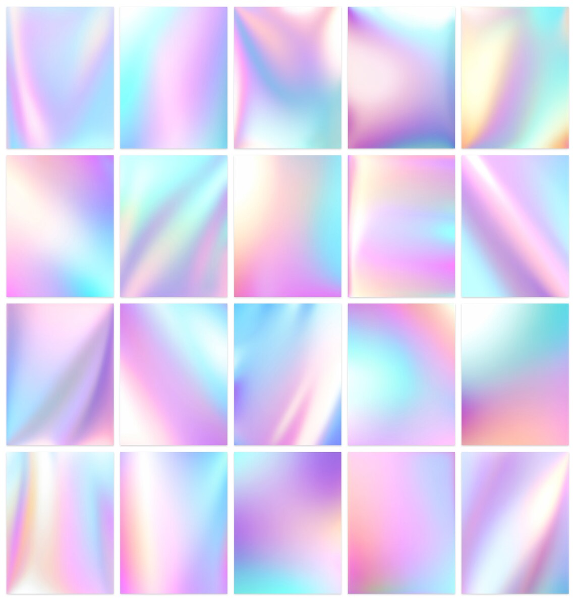 80 Soft Holographic Gradients | Digital Papers | Background Textures ...