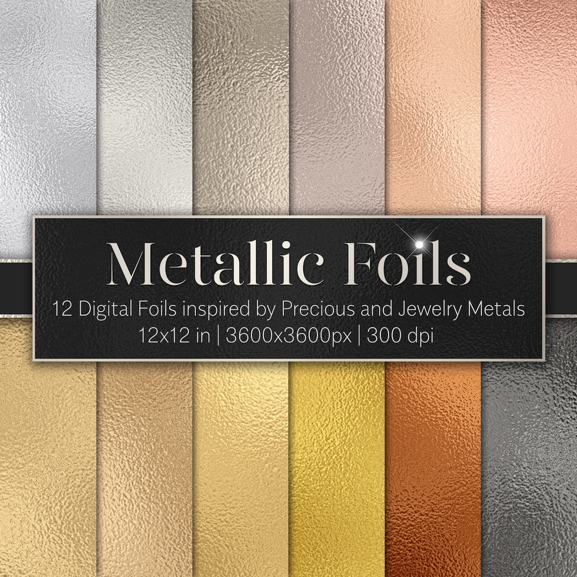 Metallic Foils Inspired by Precious and Jewelry Metals | 12 Digital ...