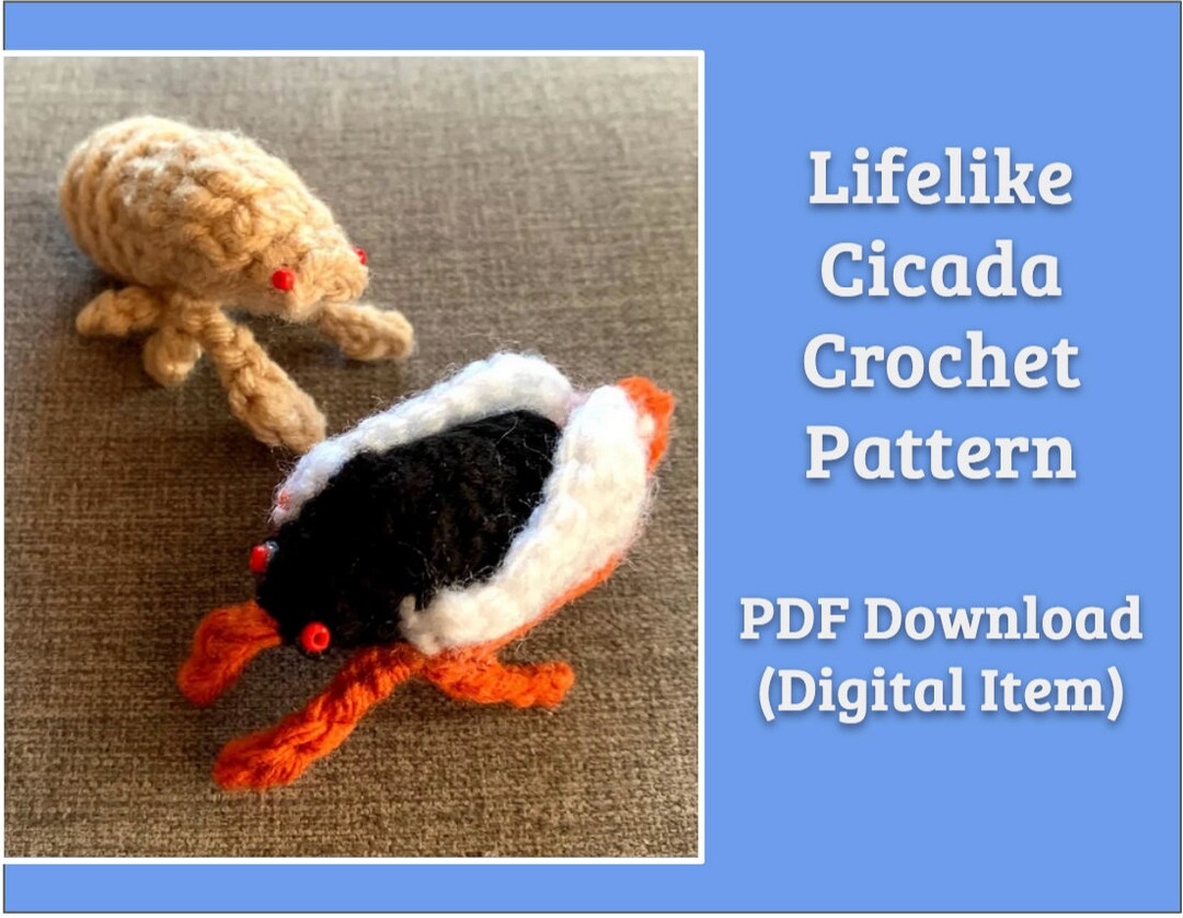 CROCHET PATTERN: Cicada Amigurumi. Nymph and Adult Cicada Included ...