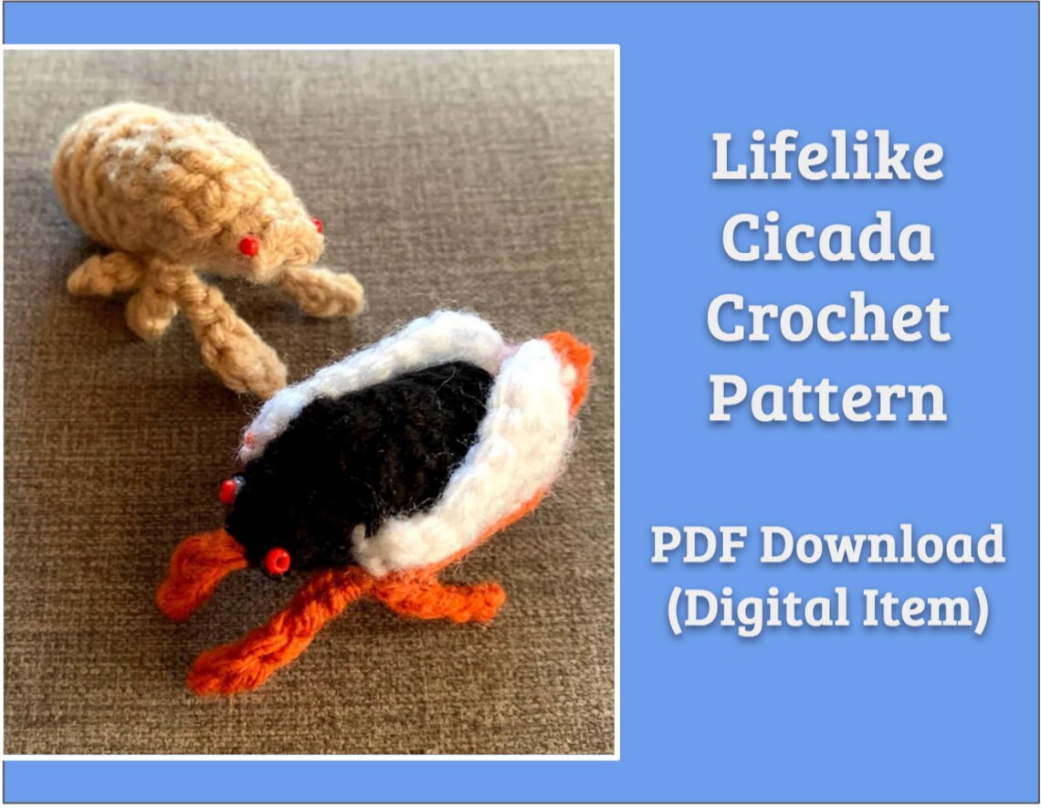 CROCHET PATTERN: Cicada Amigurumi. Nymph and Adult Cicada | Etsy
