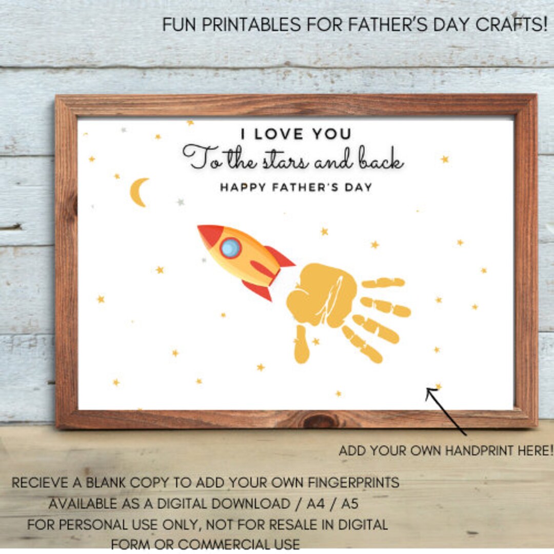 Parent Gift Father's Day Handprint Printable, Gift Dad, Printable ...