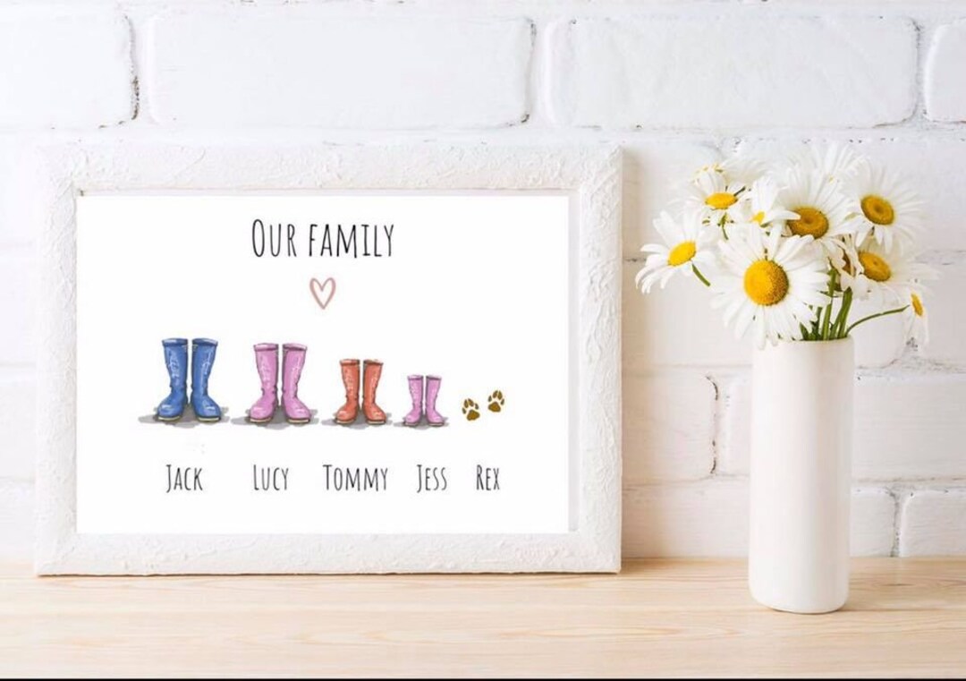 Welly Boot Print Gift for Her home Decor Home Prints Family Print ...