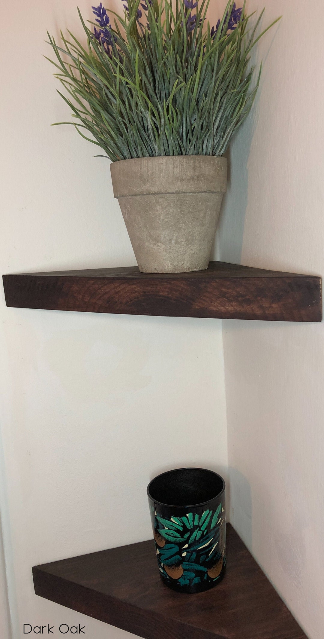 Corner Shelves - Triangle Shelf - Rustic Floating Shelf - Solid Wood ...