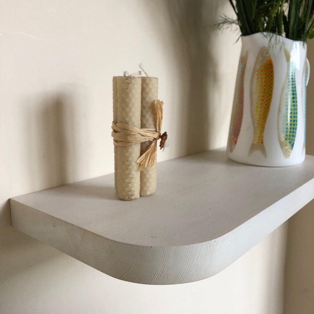 Rounded Corners Floating Rustic Shelf Reclaimed Boards Including Heavy ...