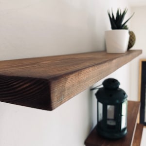 Thin Floating Shelf Slimline Wall Shelf Made From Solid Wood - Elegant ...