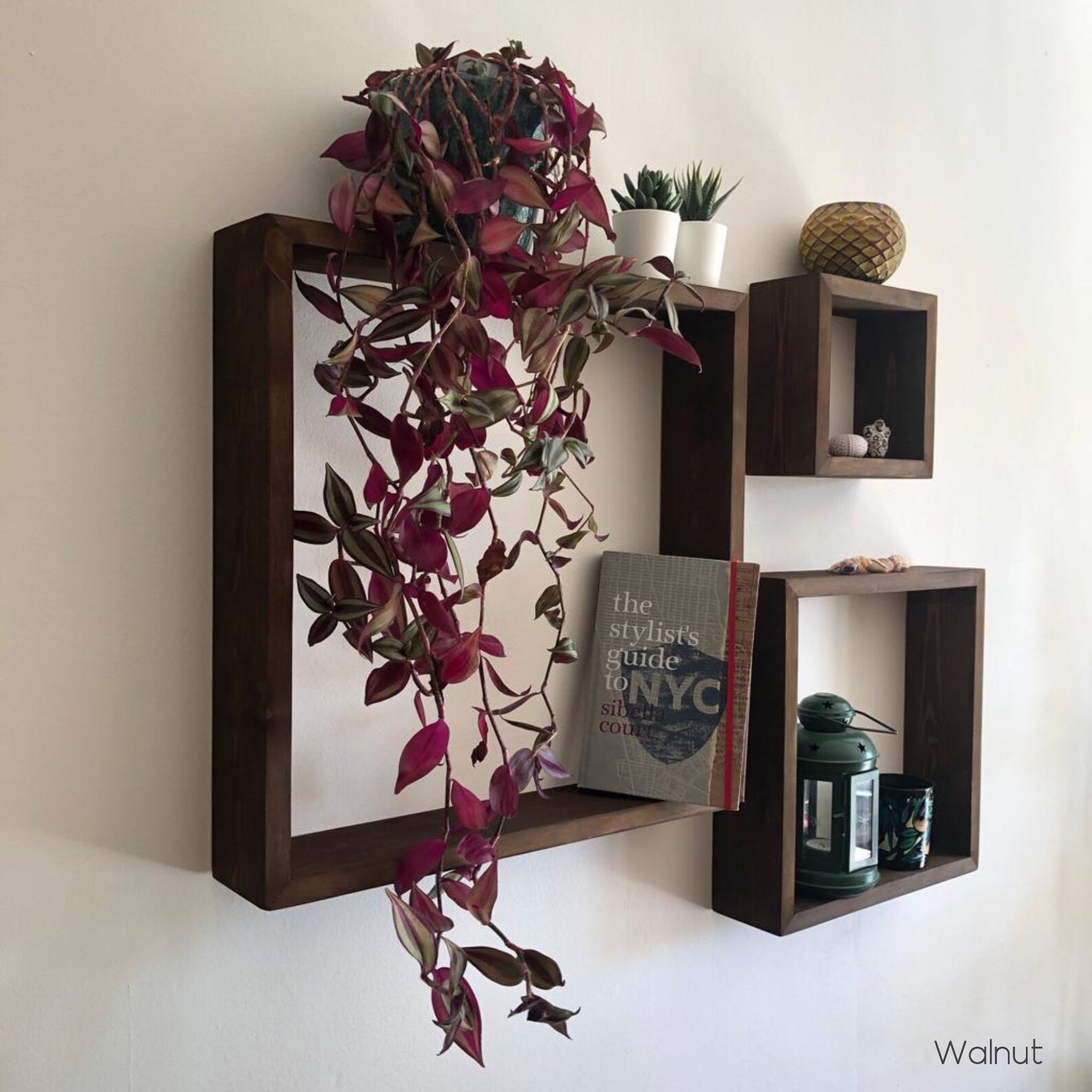 Set of 2 3 or 4 Square Floating Shelves. Floating Cubes Wall - Etsy