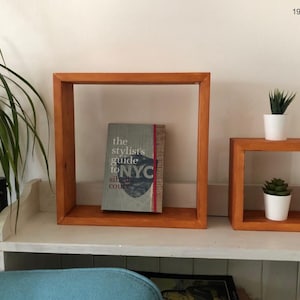 Set of 2, 3 or 4 Square Floating Shelves. Floating Cubes, Wall Mounted ...