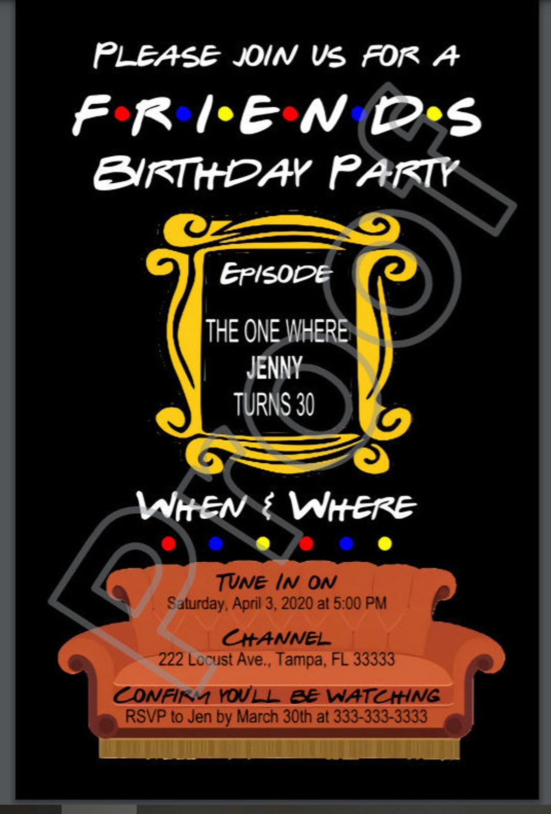 Friends Birthday Invitation Digital Download - Etsy