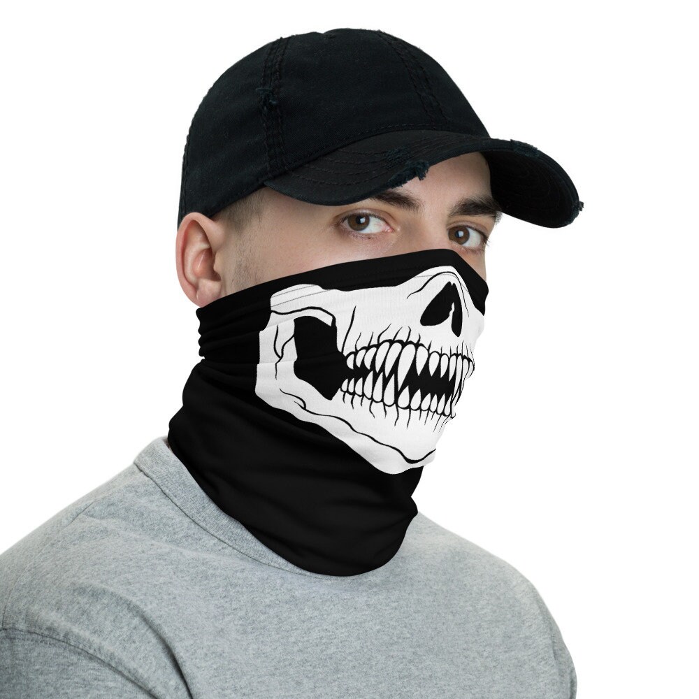 Be Creative Creepy Sharp Tooth Skull Neck Gaiter Face Mask | Etsy