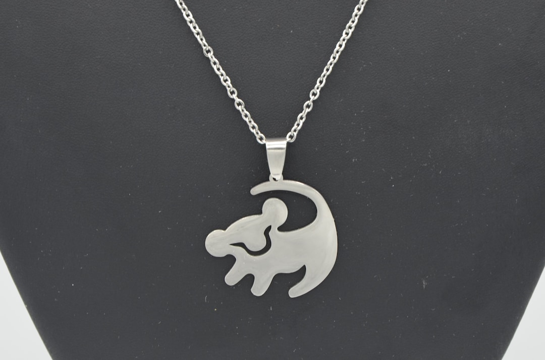 Simba the Lion King Inspired Necklace - Stainless Steel - Silver - Etsy