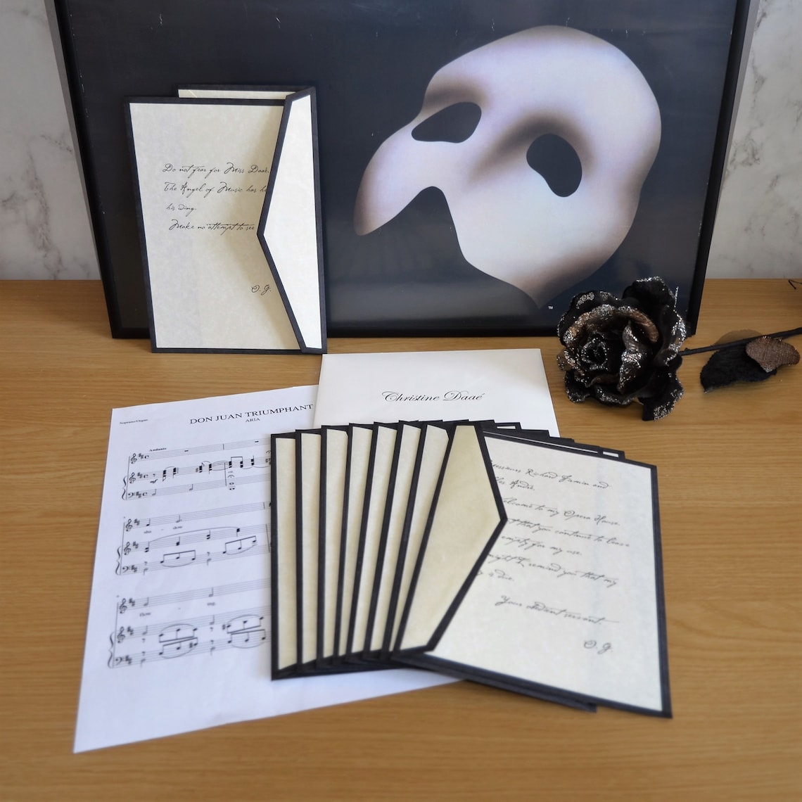 The Phantom of the Opera Letter Collection Stage Prop Set | Etsy