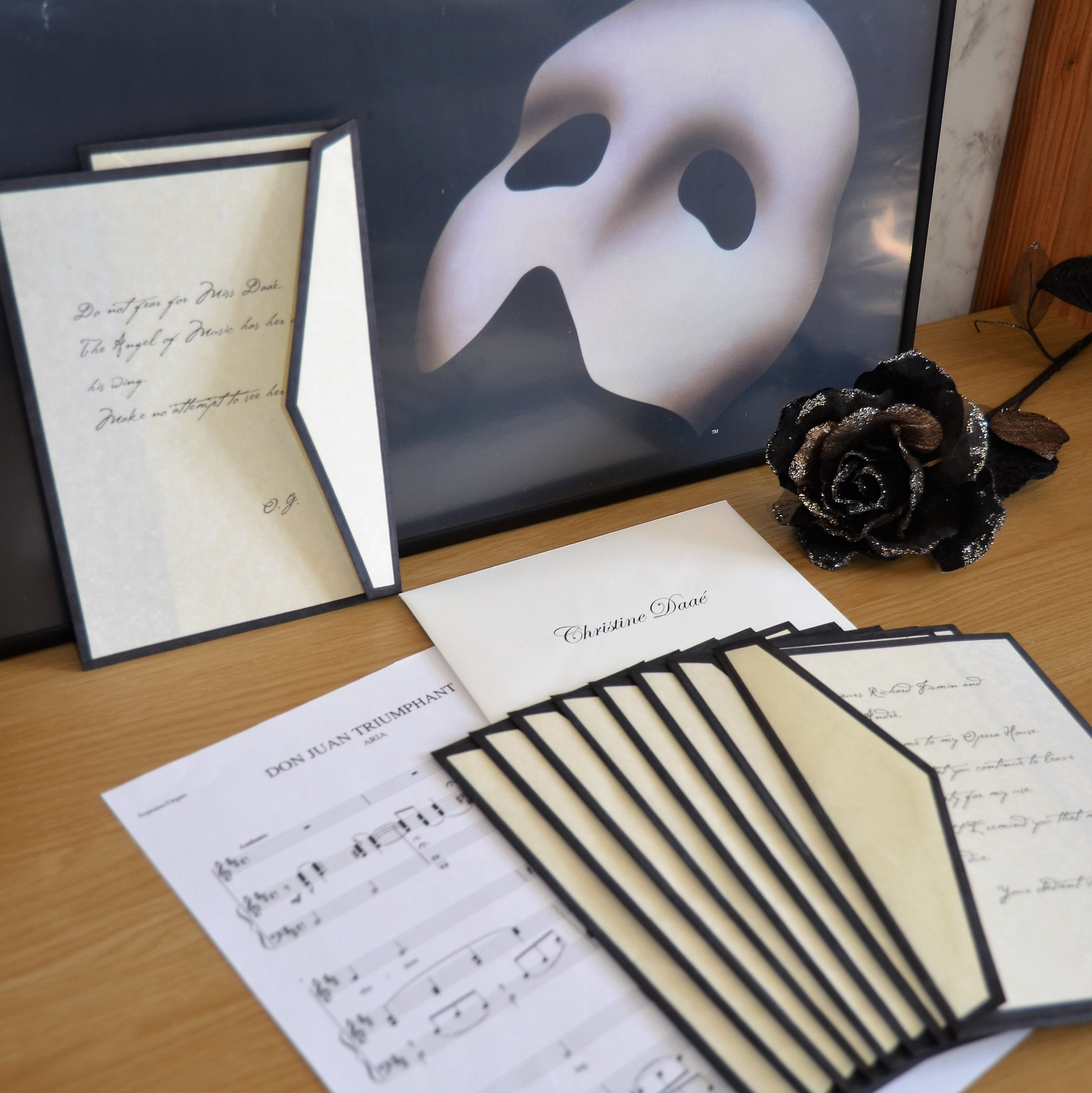 The Phantom of the Opera Letter Collection Stage Prop Set - Etsy