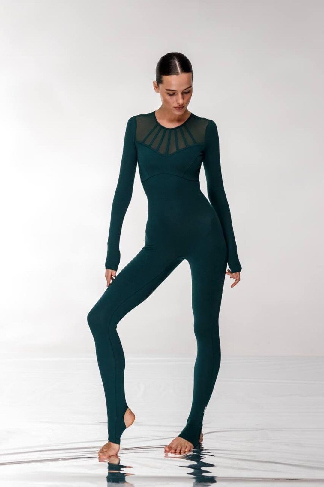 Green Yoga Jumpsuit, Aerial Costume Women's Yoga Bodysuit, Unitard ...