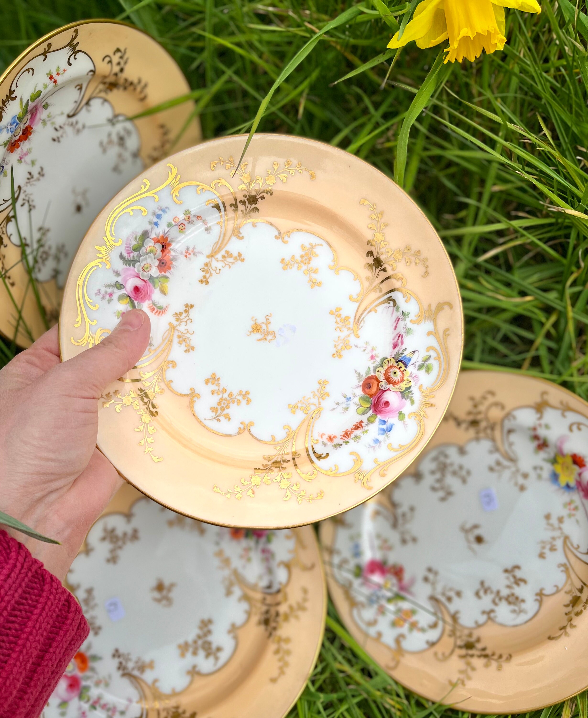 Antique Royal Minton Hand Painted Fine Bone China Plates With Floral ...