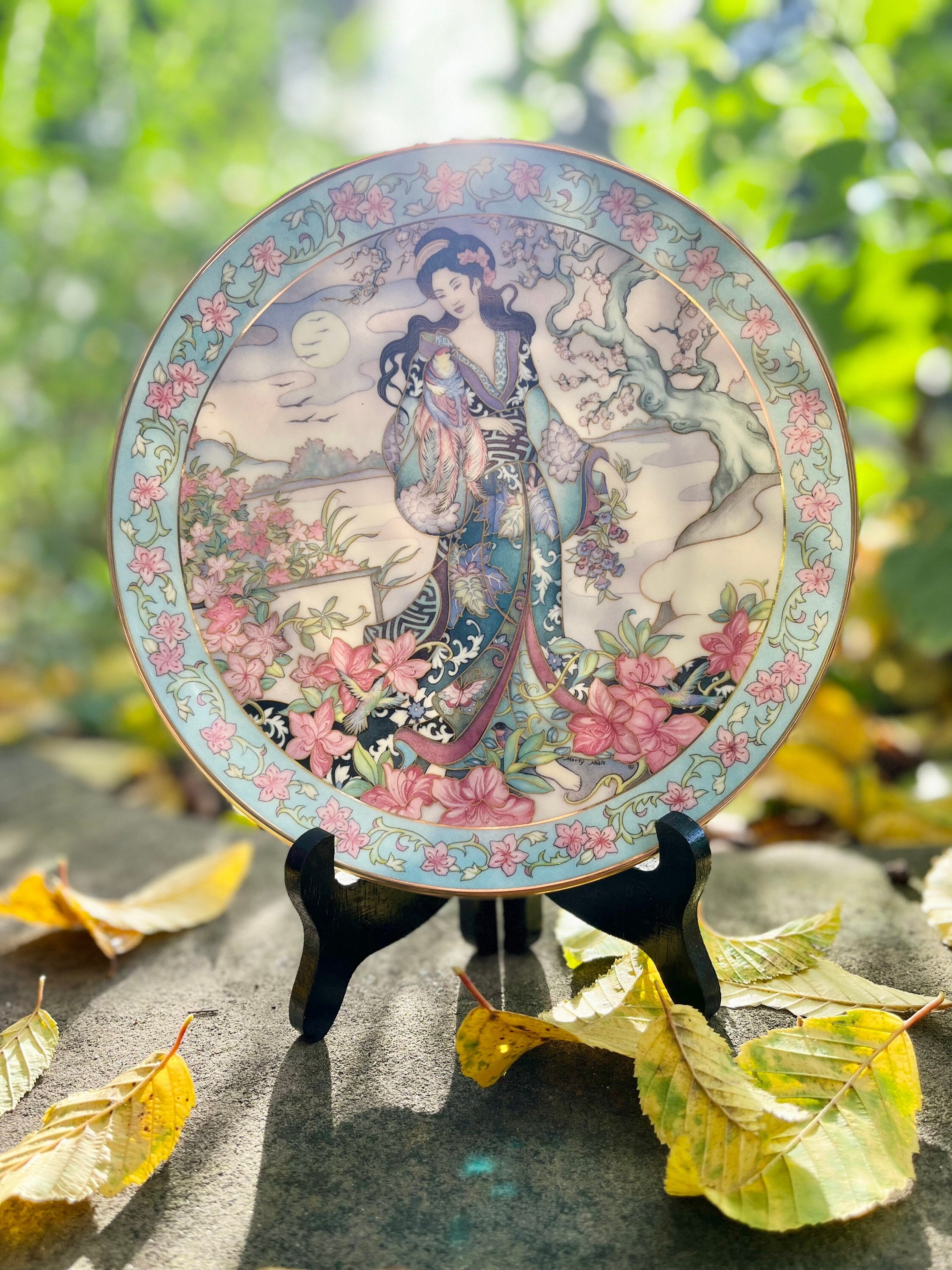 Japanese Geisha " Flower Maiden " Plate Collection Royal Doulton Fine ...