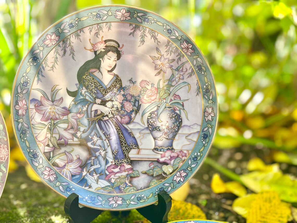 Japanese Geisha " Flower Maiden " Plate Collection Royal Doulton Fine ...