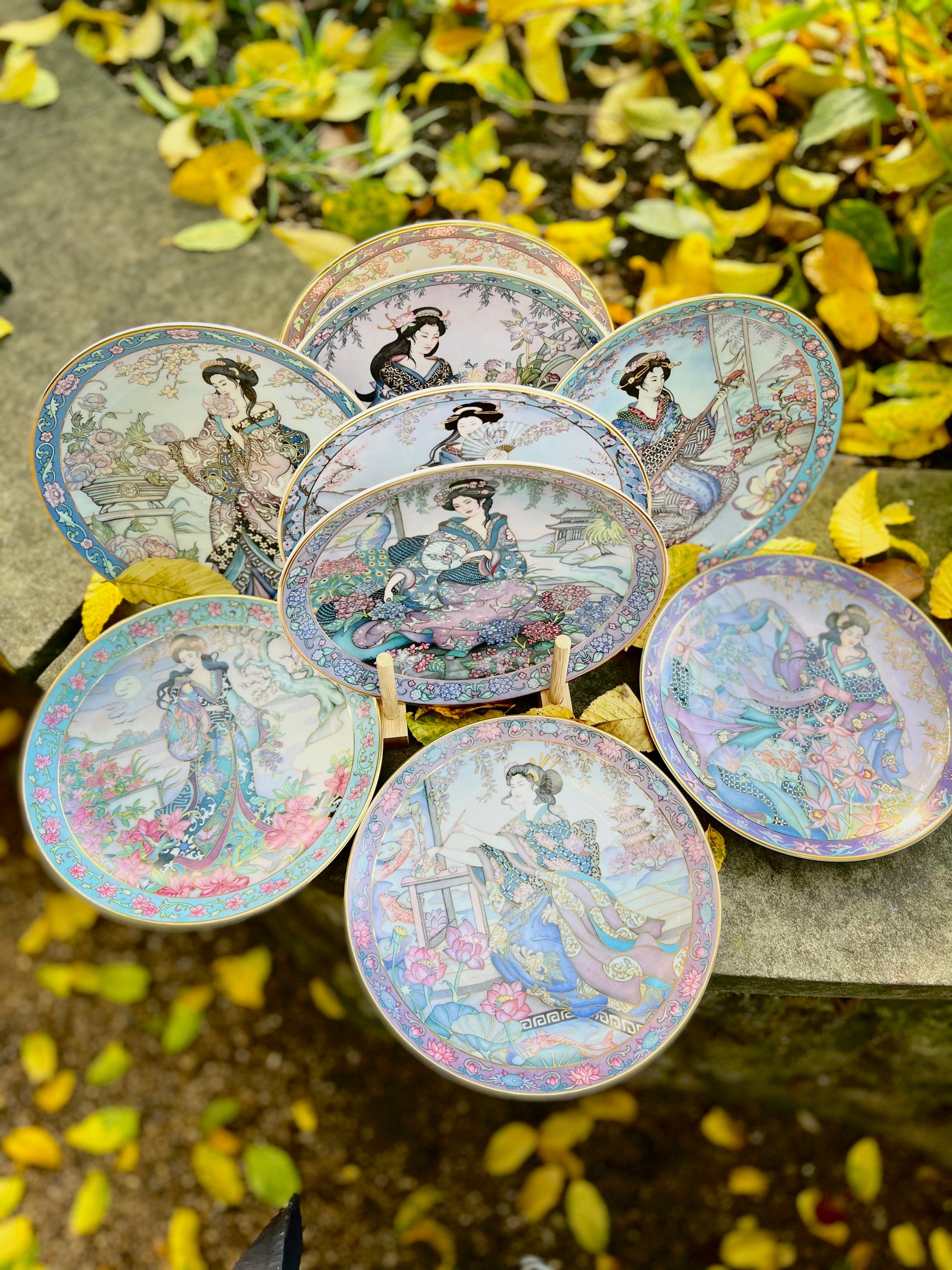 Japanese Geisha " Flower Maiden " Plate Collection Royal Doulton Fine ...