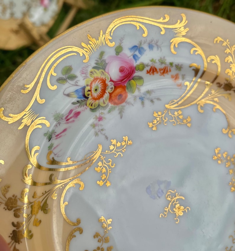 Antique Royal Minton Hand Painted Fine Bone China Plates With Floral ...