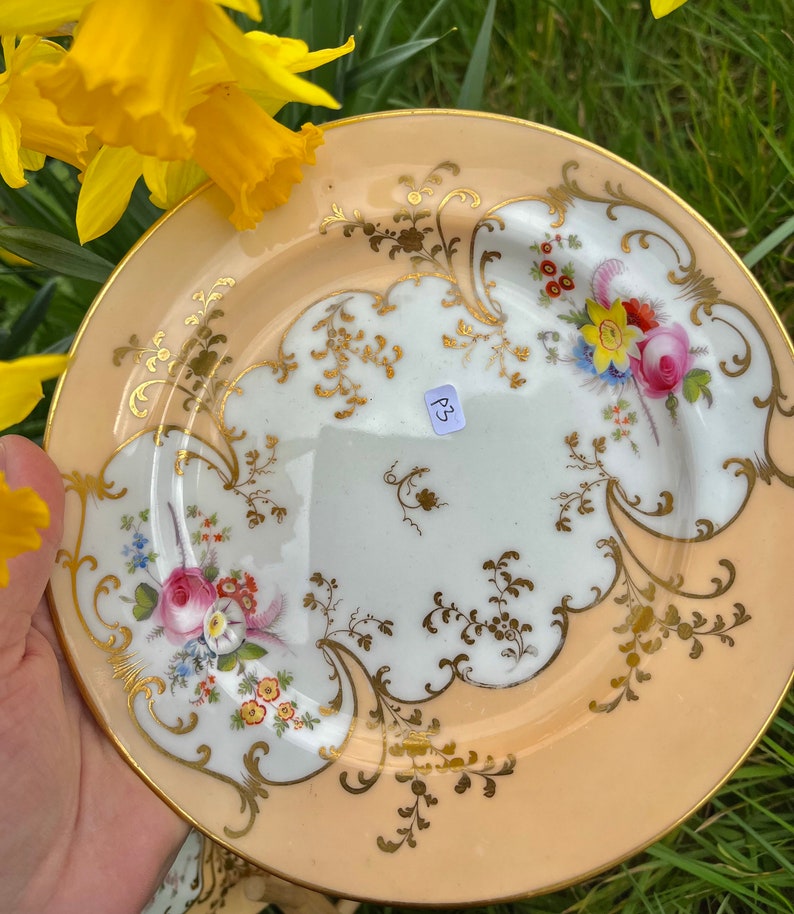 Antique Royal Minton Hand Painted Fine Bone China Plates With Floral ...