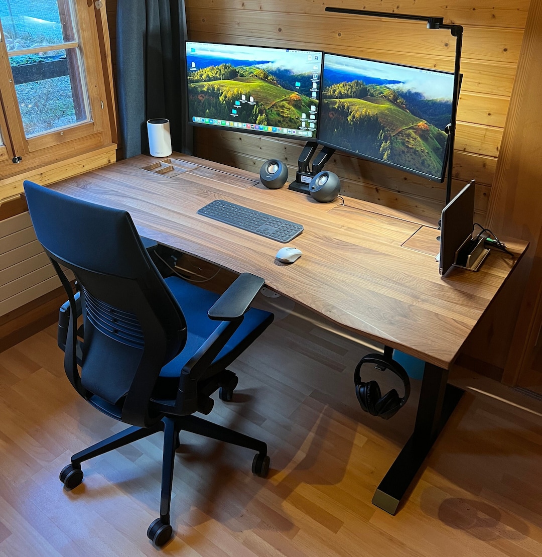 Executive Modular Variable Height Desk With Cord Organizer System. 150 ...