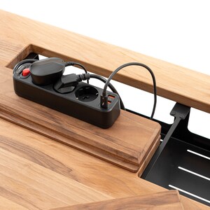 Height-adjustable Walnut Desk | Work Desk With Integrated Epoxy LED ...