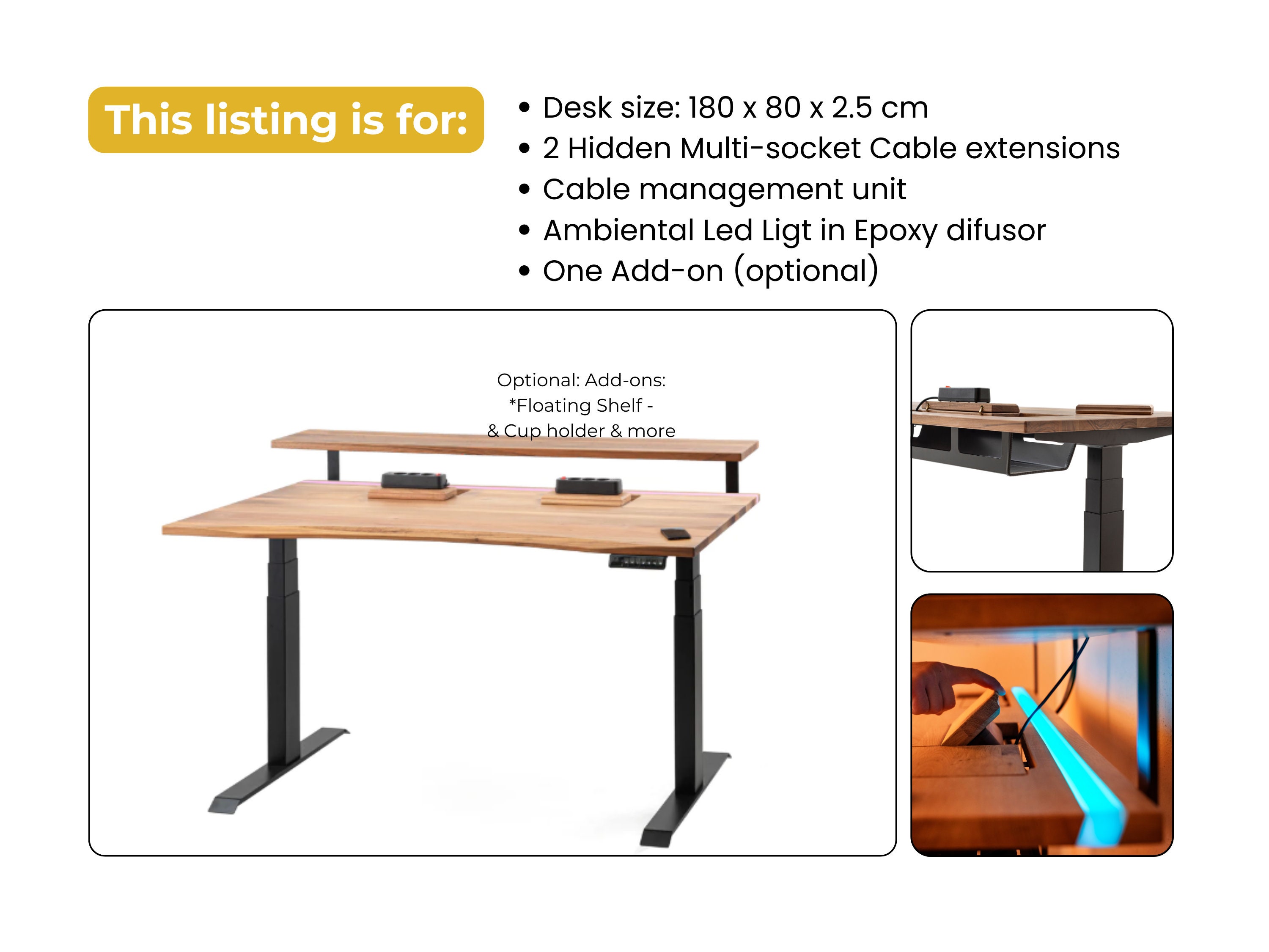 Functional Gaming Console & Monitor Raised Desk for Social Media ...
